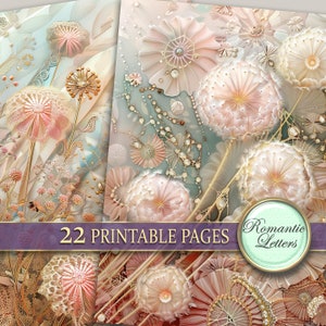 Digital Printable Scrapbook Paper Pack Embroidery Junk Journal Pages ...