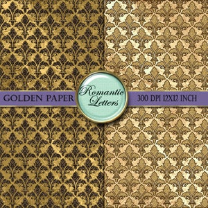 Digital Paper Gold Digital Scrapbook Paper Pack Digital Texture Gold ...