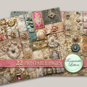 Digital Printable Scrapbook Paper Pack Shabby Chic Patchwork Fabric ...