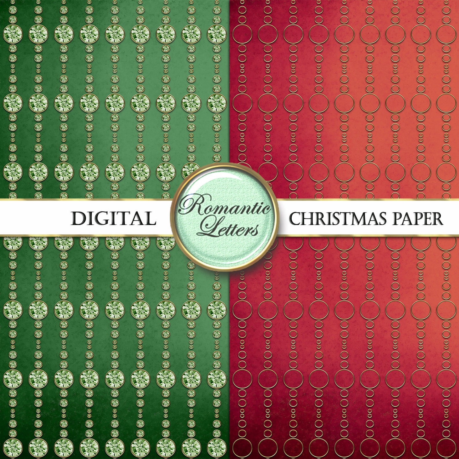 Digital paper pack Christmas digital Christmas printable | Etsy