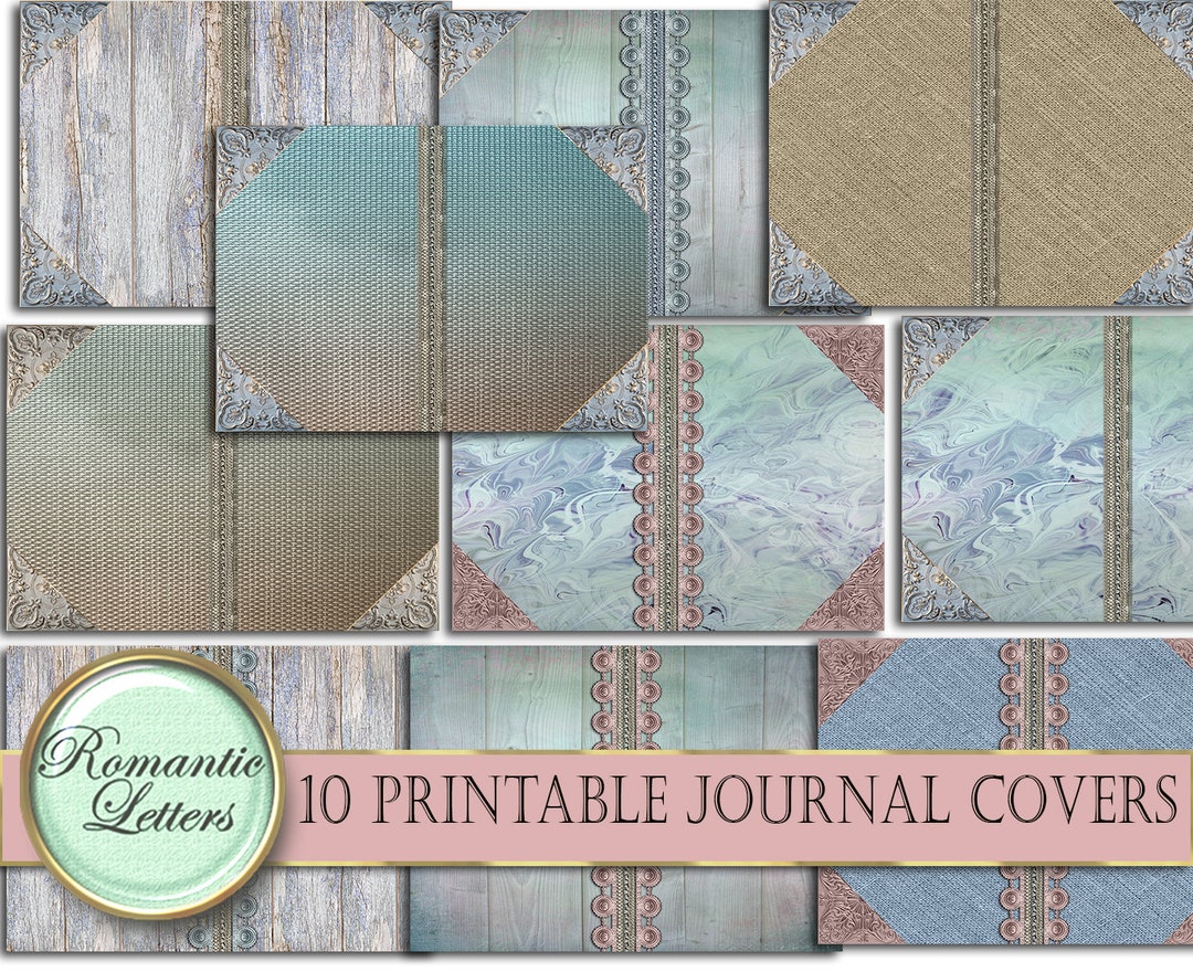 Printable Junk Journal Covers Kit Digital Scrapbook Cover Digital ...