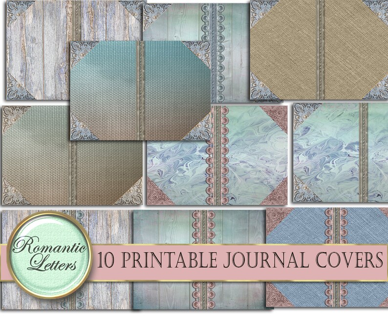 Printable Junk Journal Covers Kit Digital Scrapbook Cover Digital ...