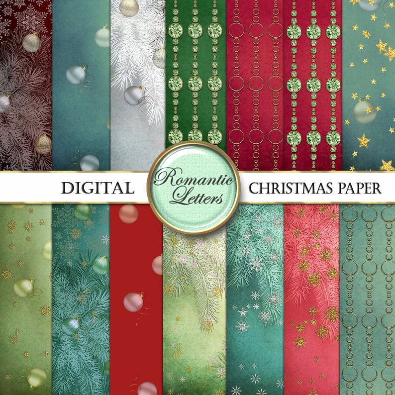 Digital Paper Pack Christmas Digital Christmas Printable | Etsy