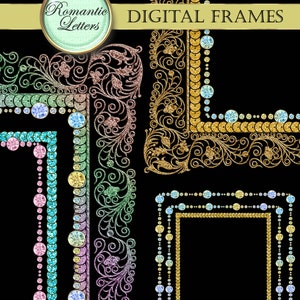 Digital Scrapbook Frame Gold Clipart Digital Gold Lace Clip Art Digital ...