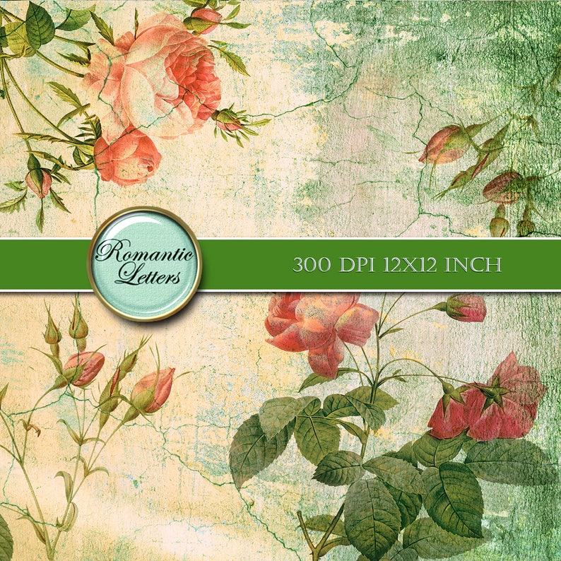 Digital Scrapbook Journal Paper Shabby Chic Distressed Digital ...