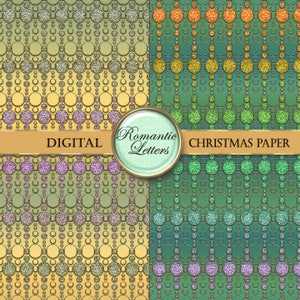 Christmas Digital Paper Pack Digital Christmas Scrapbook Paper Gold ...