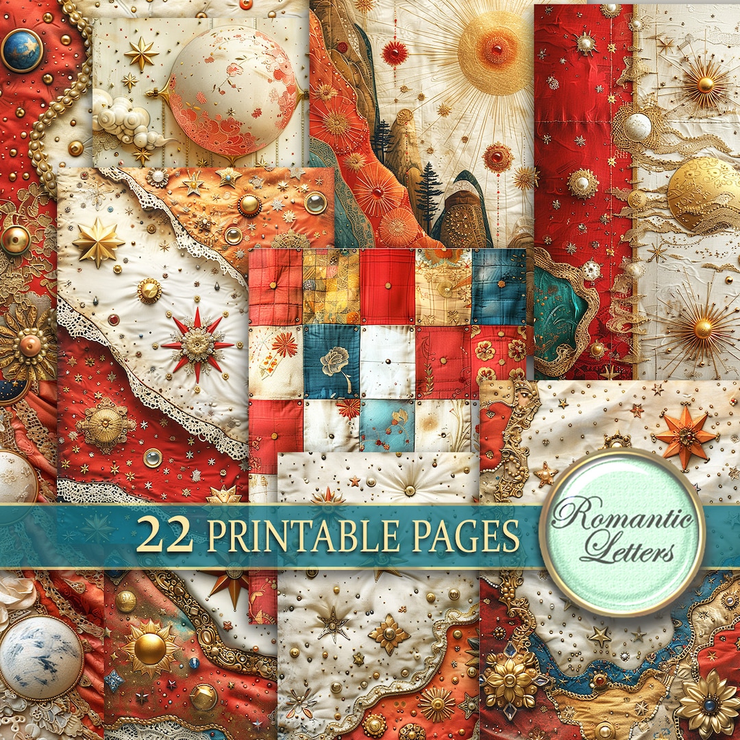 Digital Printable Scrapbook Paper Pack Junk Journal Paper Patchwork ...