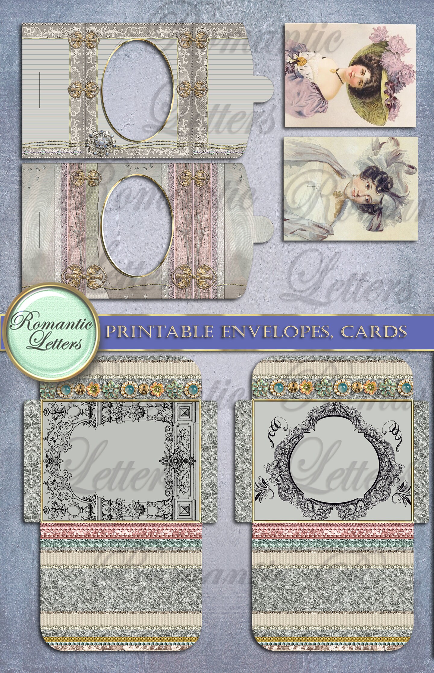 Printable Vintage Envelopes Printable Photography Cards - Etsy