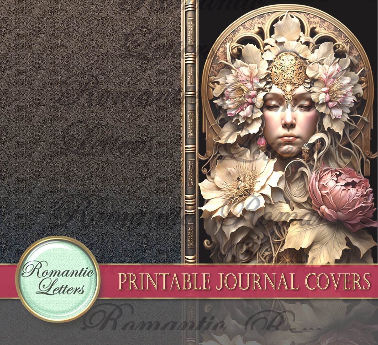 Printable Journal Covers Digital Scrapbooking Baroque - Etsy