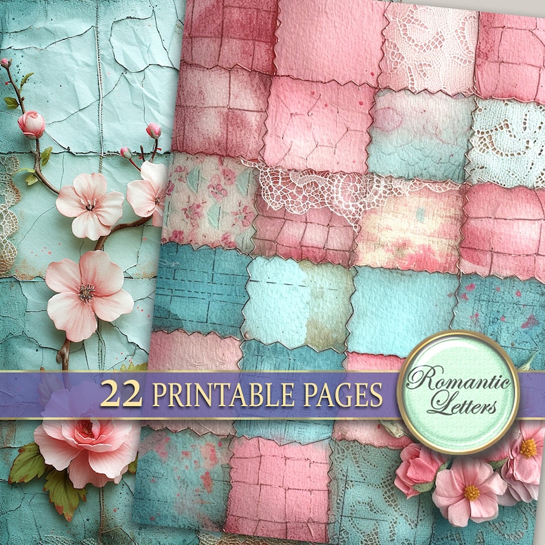 Digital Printable Scrapbook Paper Pack Junk Journal Paper Patchwork ...