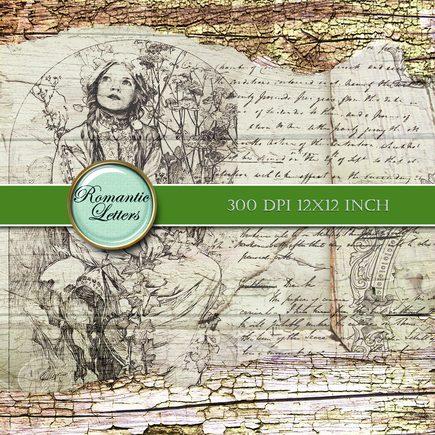 Digital Scrapbook Journal Paper Shabby Chic Distressed Digital ...