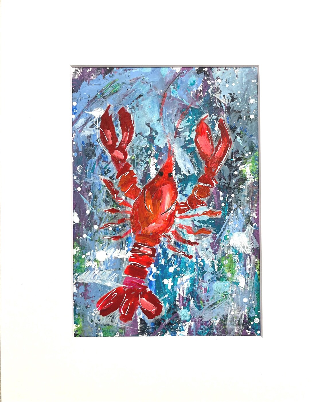 Crawfish Original Painting/acrylic Mixed Media /louisiana Decor ...