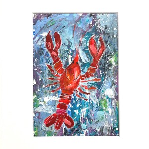 Crawfish Original Painting/acrylic Mixed Media /louisiana Decor ...