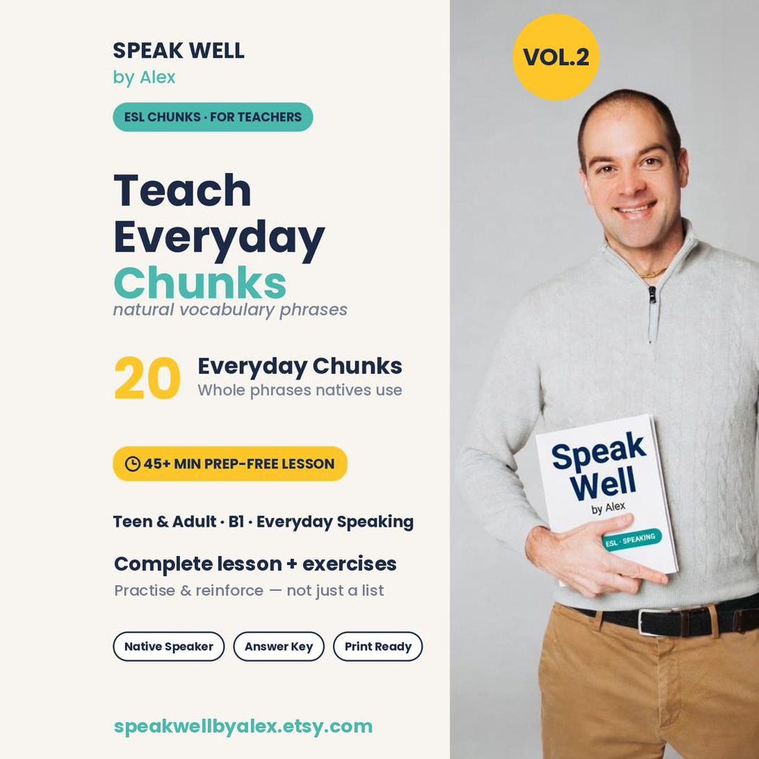 ESL Speaking Chunks Everyday English Conversation Phrases B1 ...
