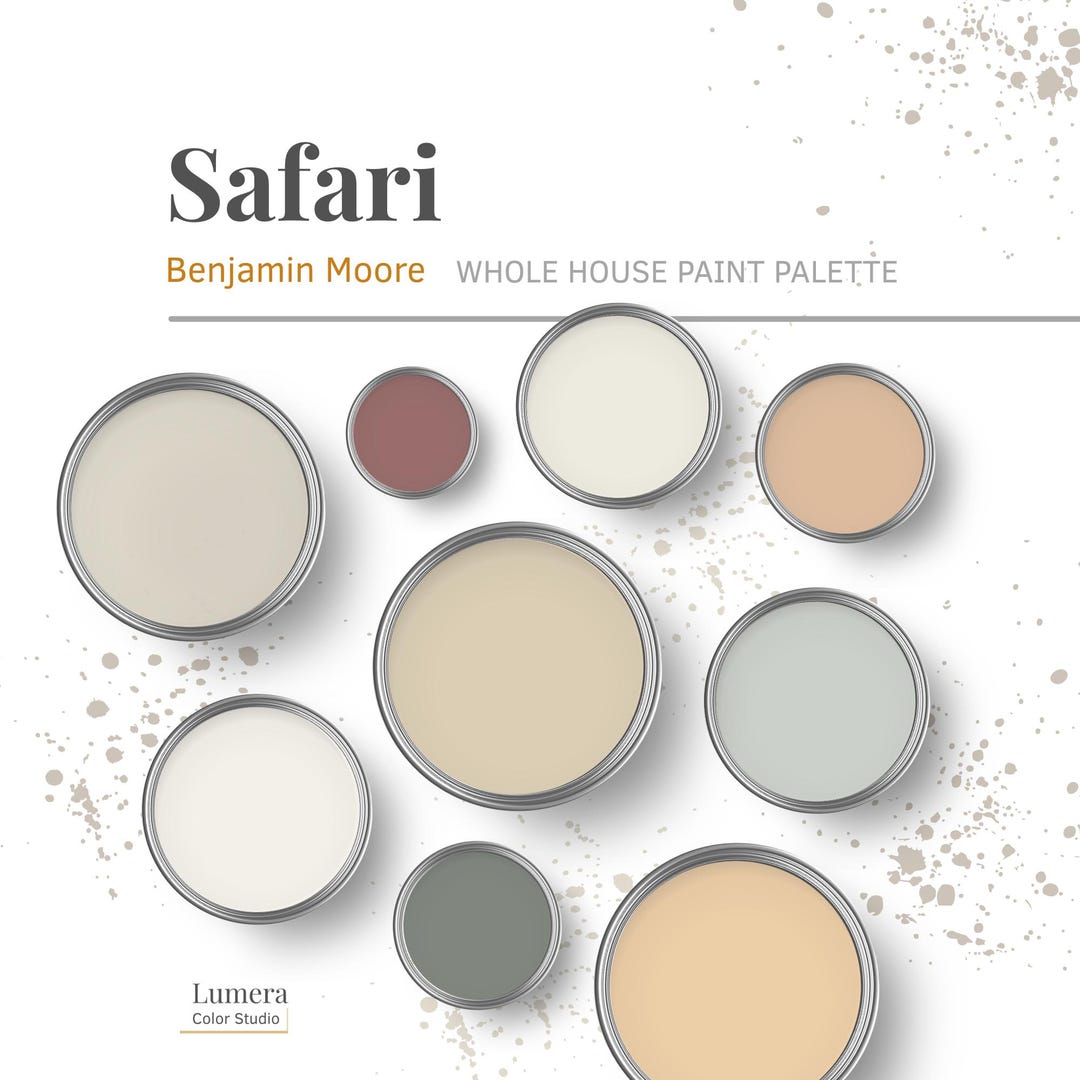 Benjamin Moore Safari Paint Palette | Warm Neutral Interior Colors ...