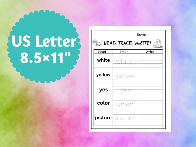 Preschool Trace Worksheets | Sight Words Learning Activity (PDF ...