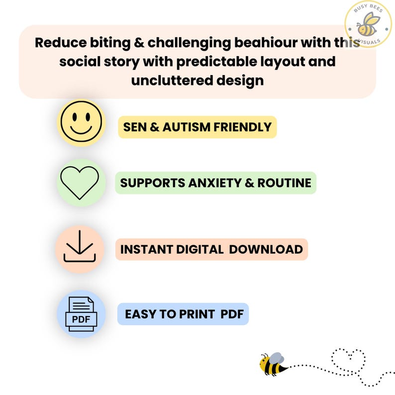 No Biting Social Story for Autism & SEN | Emotional Regulation ...