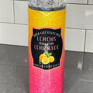 Custom Lemonade Design Tumbler. 24 Oz Plump Stainless Steel Double ...