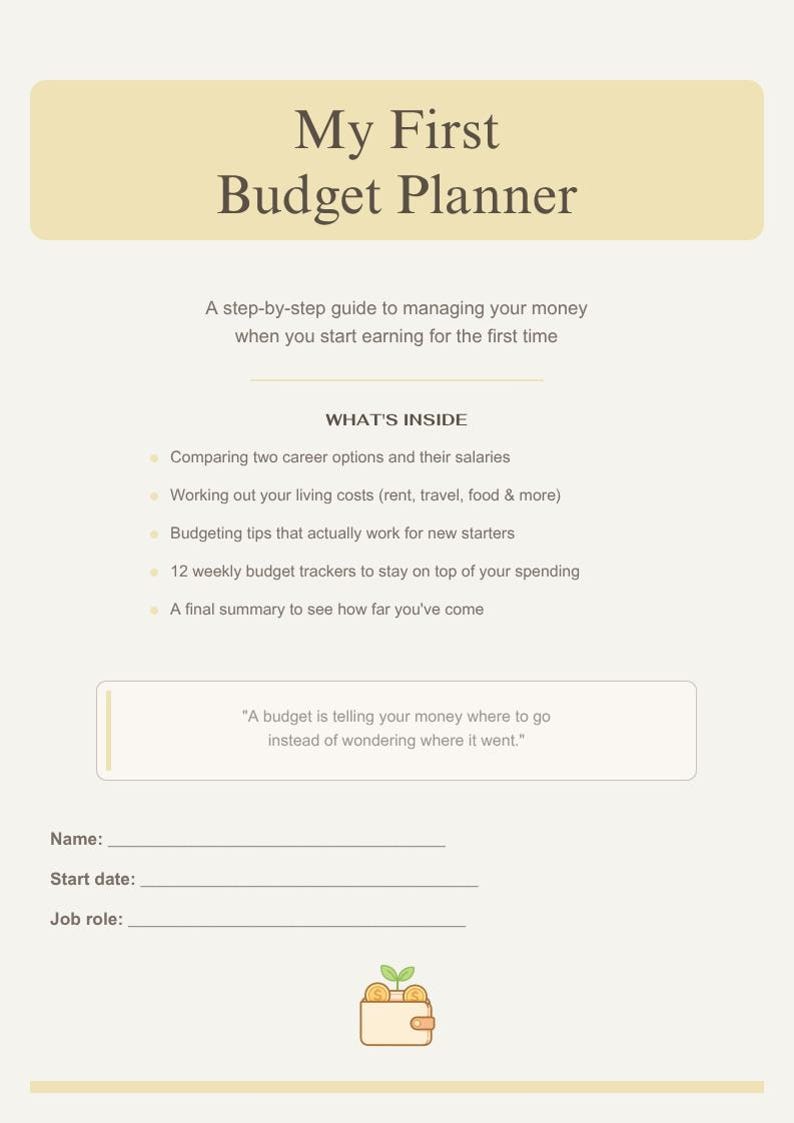Beginner Budget Planner Printable, Weekly Expense Tracker, Money ...