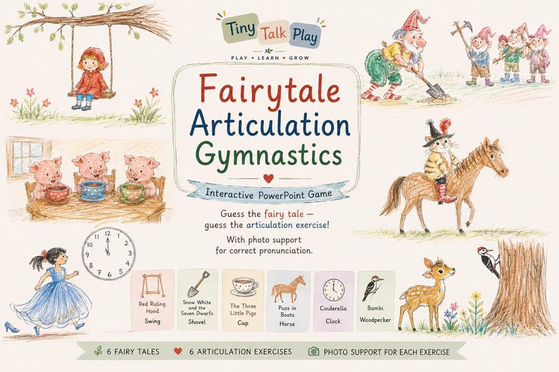 Fairy Tale Articulation Gymnastics. Interactive Powerpoint Speech ...
