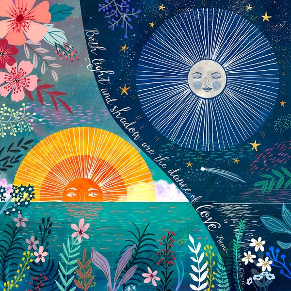 Sun and Moon Art - Etsy