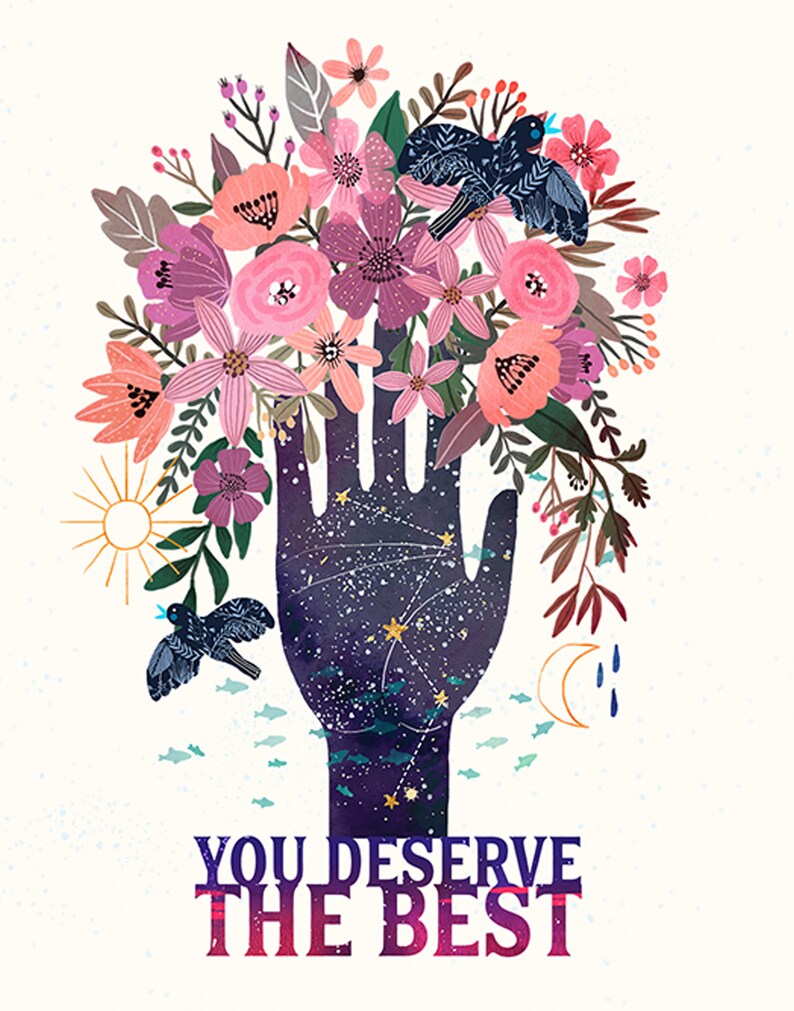 Poster. You Deserve the Best. Astrological Hand - Etsy