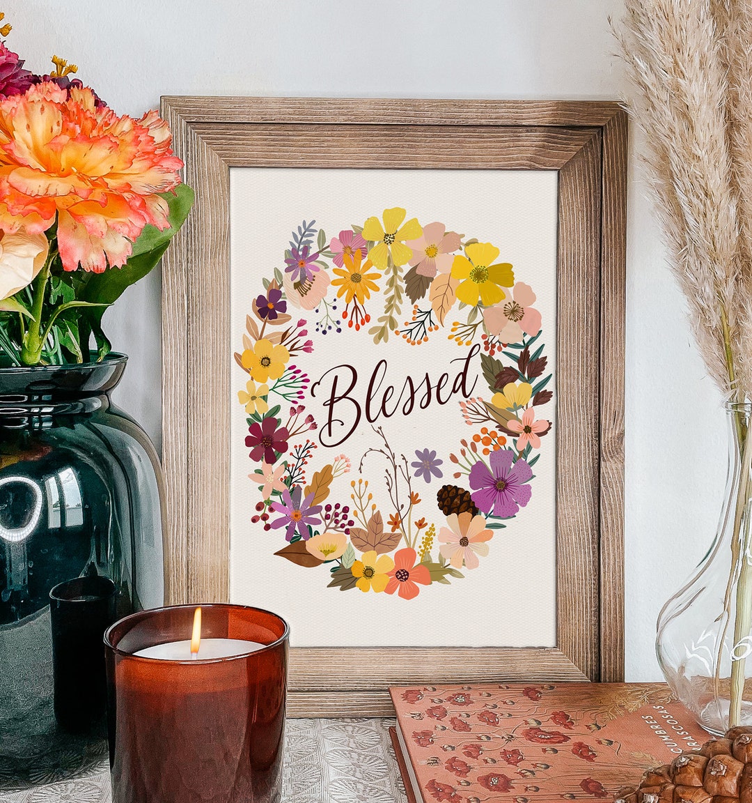 Blessed Printable Thanksgiving Wall Art Thanksgiving Wall - Etsy