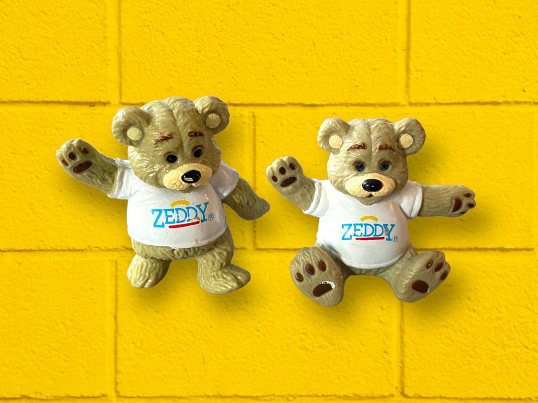 Vintage Zeddy, Zellers Mascot Teddy Bear Figures Set of 2 - Etsy