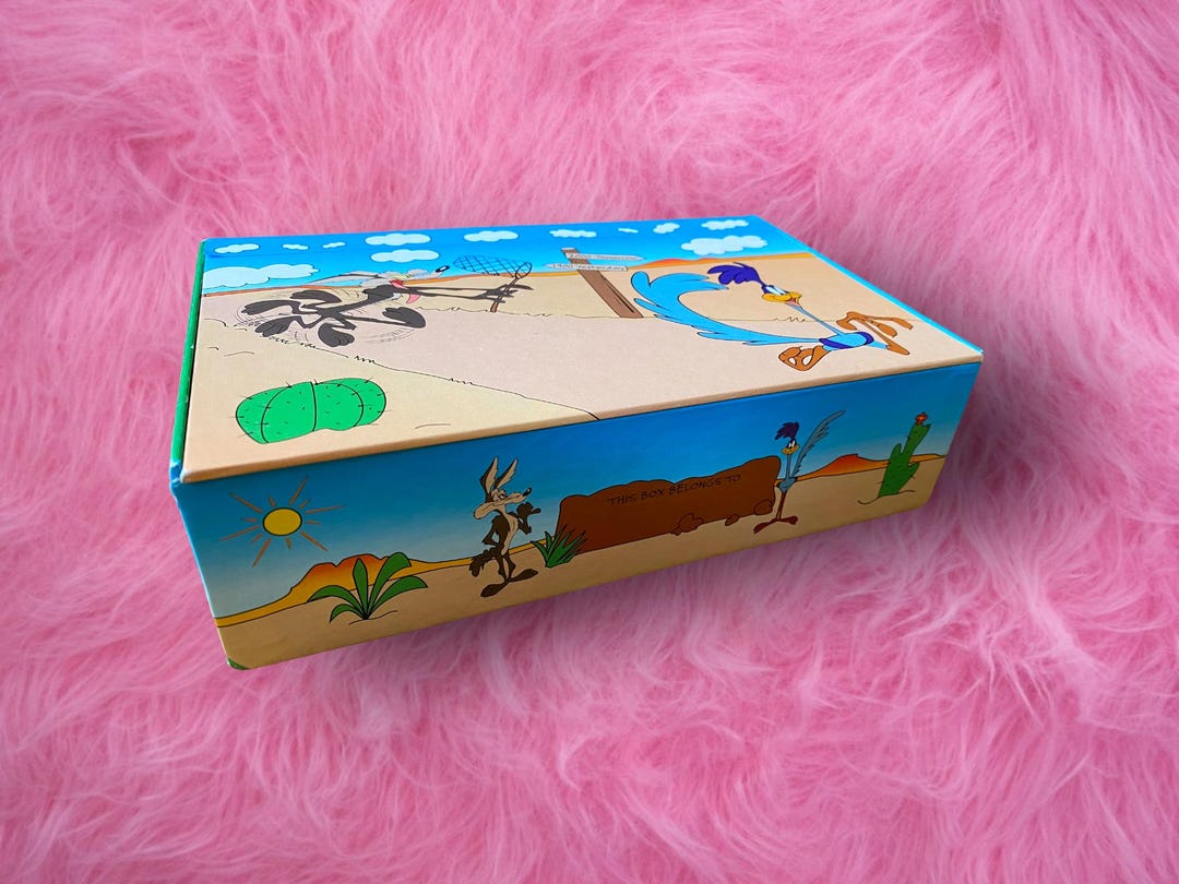 Retro 1998 Looney Tunes Cartoon Cardboard Pencil Case Box Road Runner ...