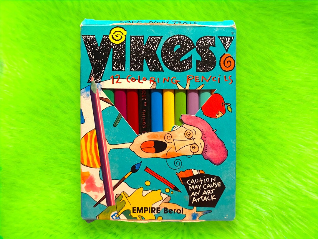 Vintage Yikes Set of 12 Coloring Pencils - Etsy