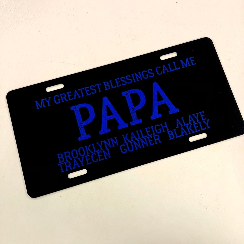 Papa Personalized License Plate Name Car Tag Vehicle Tag - Etsy