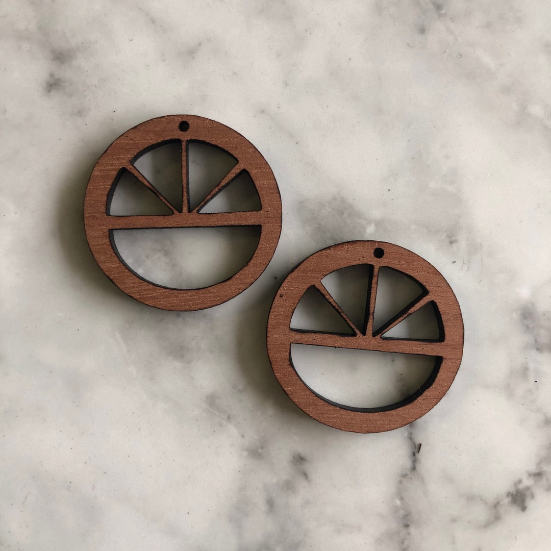 Macrame Earring Blanks, Macrame Jewelry Supplies, Mahogany Wood Circles ...
