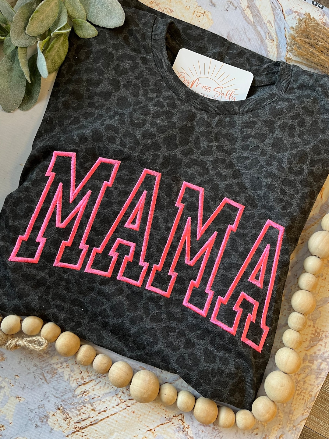 Embroidered Mama Shirt, Leopard Mama Shirt, Mother's Day Shirt, Mother ...
