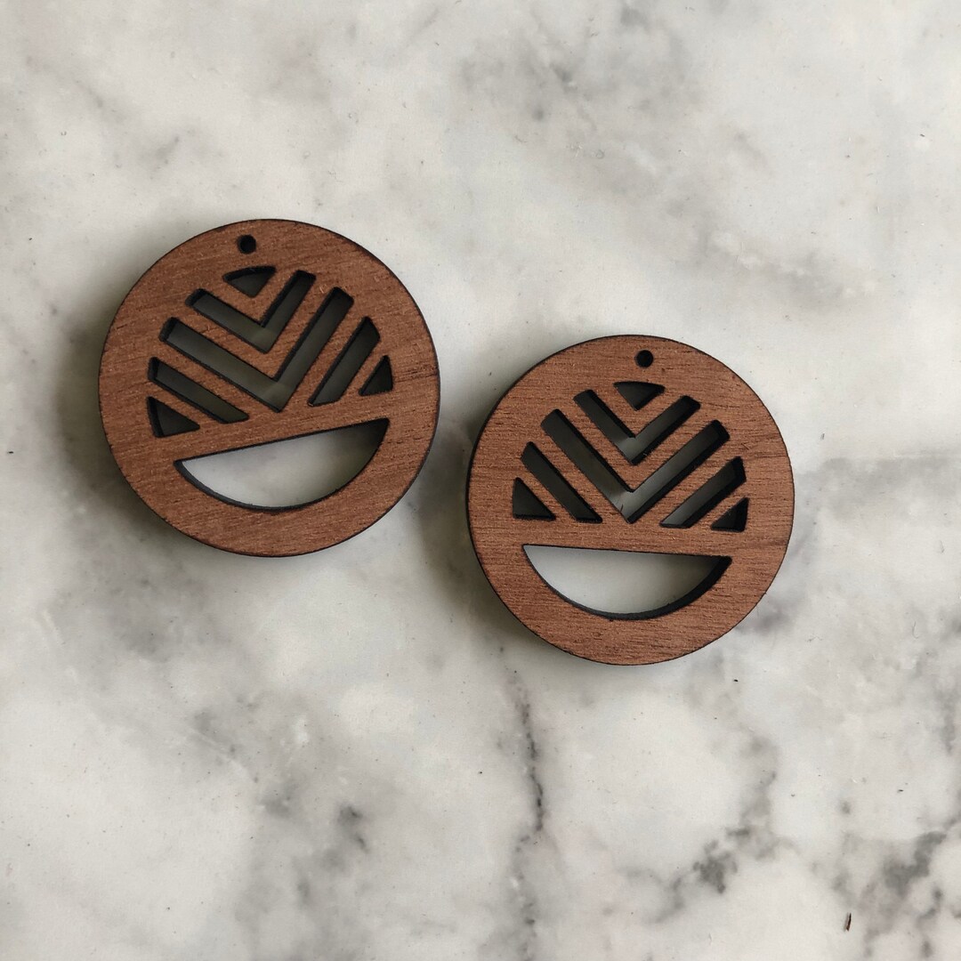 Macrame Earring Blanks, Macrame Jewelry Supplies, Chevron Wood Circles ...