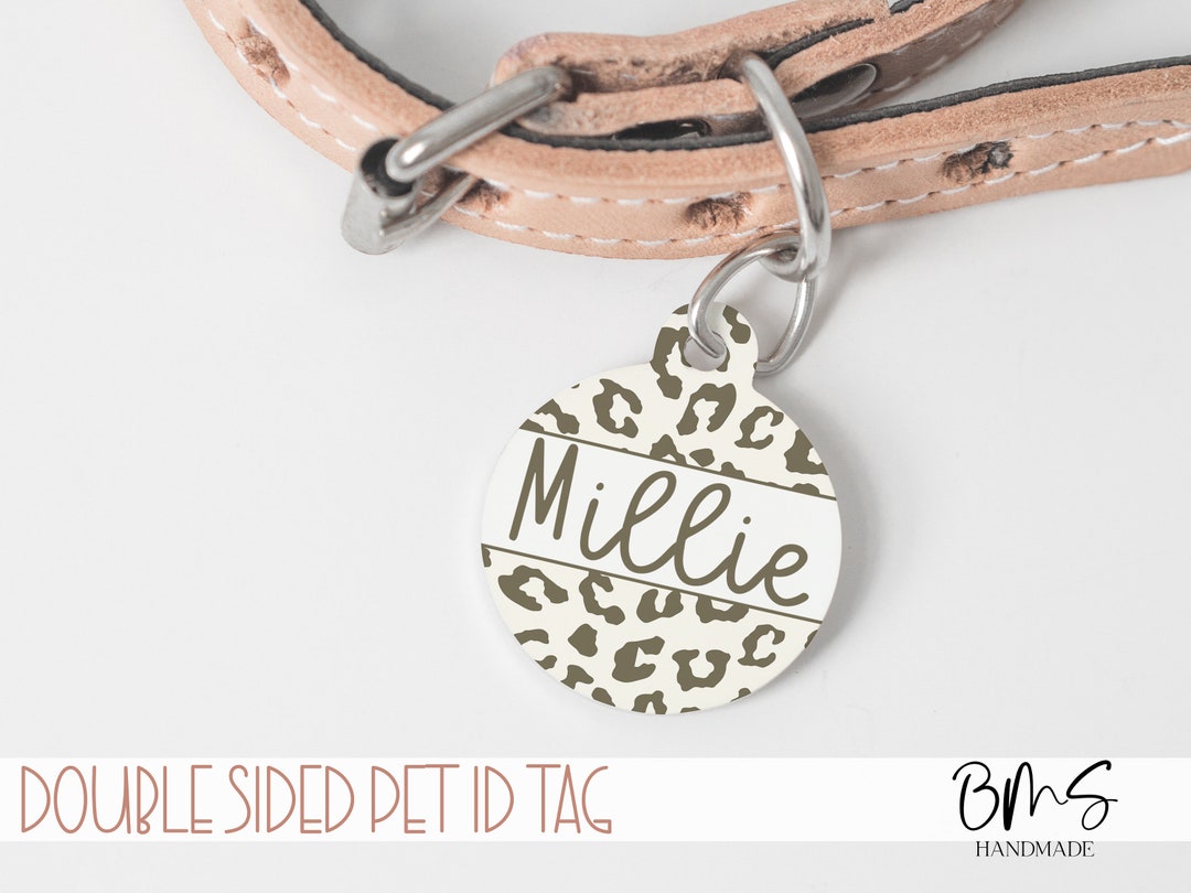 Custom Dog Tag, Leopard Dog Tag, Neutral Leopard Pet ID Tag ...