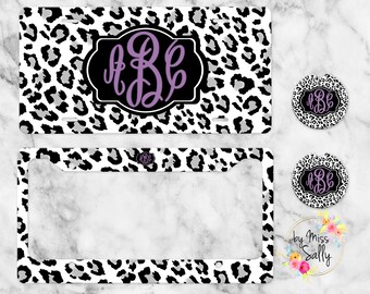 Leopard Monogram License Plate, Personalized License Plate, Leopard ...