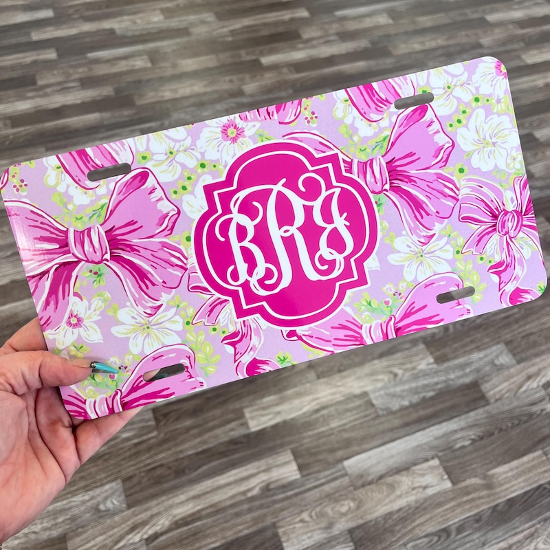 Bow License Plate Custom - Etsy