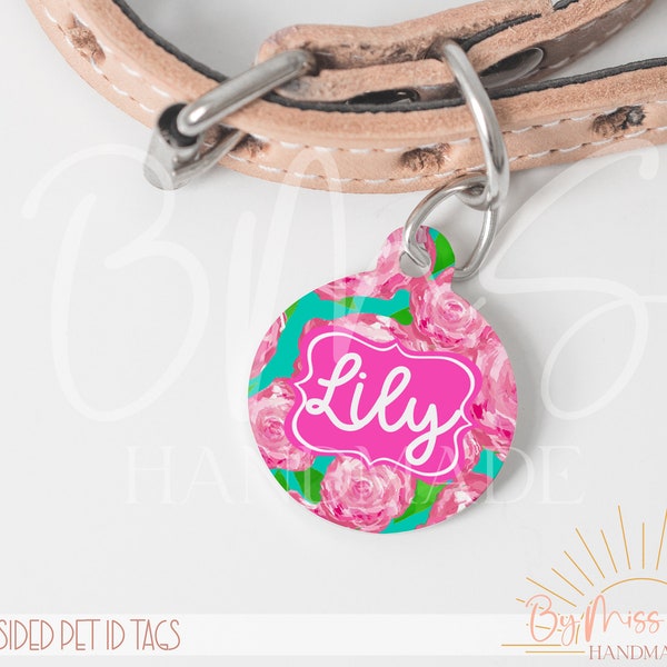 Preppy Dog Name Tag - Etsy