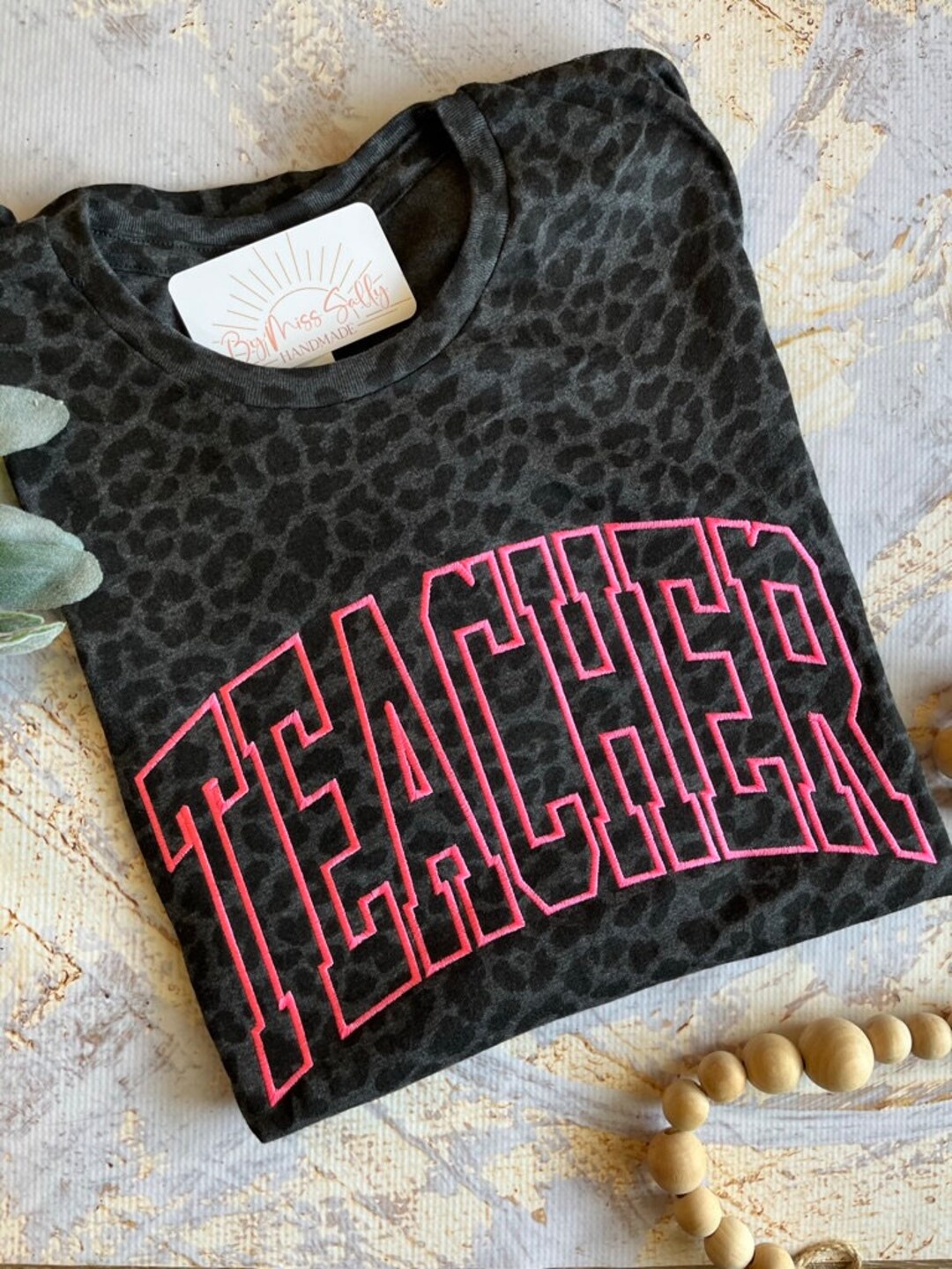 Embroidered Teacher Shirt, Leopard Teacher Shirt, Back to School Shirt ...