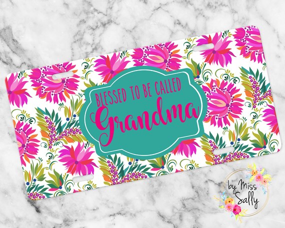 Grandma Personalized License Plate Front License Plate | Etsy