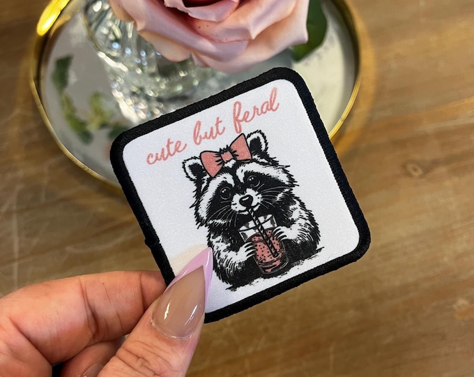 Cute but Feral Iron on Patch, Trucker Hat Patches, Iron on Patches ...