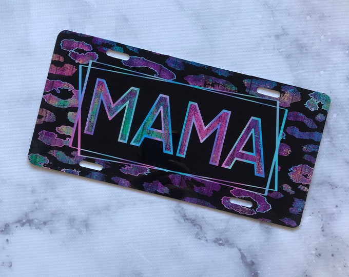 Mama License Plate, Front License Plate, Leopard License Plate, Mother ...