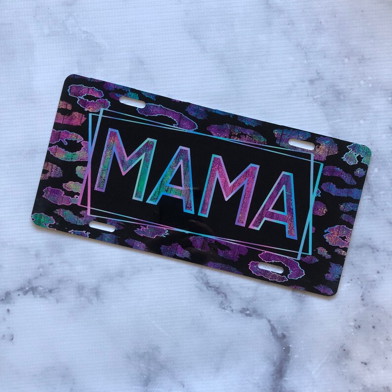 Mama License Plate Front License Plate Leopard License | Etsy