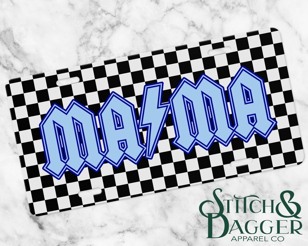 Mama Checkered License Plate, Custom Car Tag for Women, Car Coasters ...