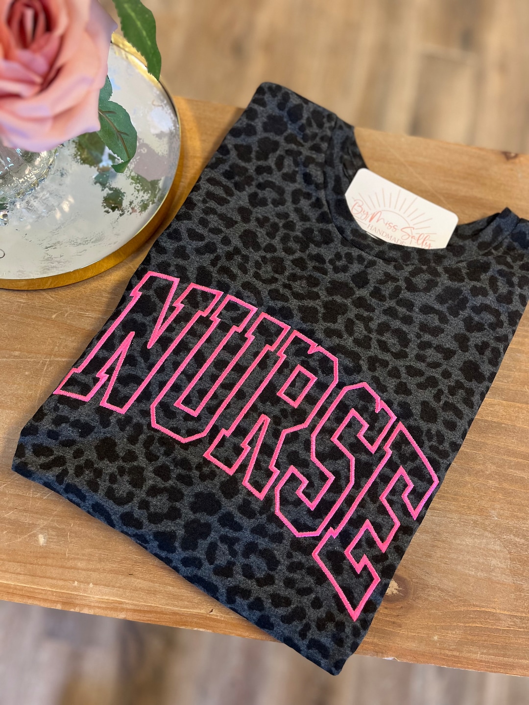 Embroidered Nurse Shirt, Leopard Nurse Shirt, Nursing Shirt, Nursing ...