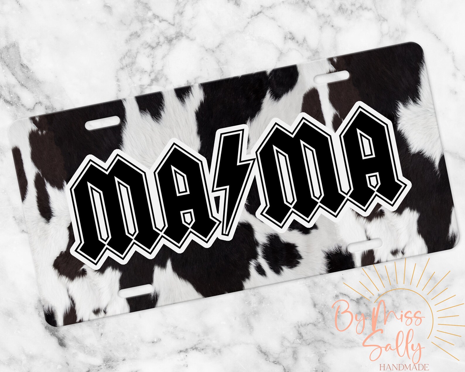 Mama Cowhide License Plate Custom Car Tag for Women Car - Etsy