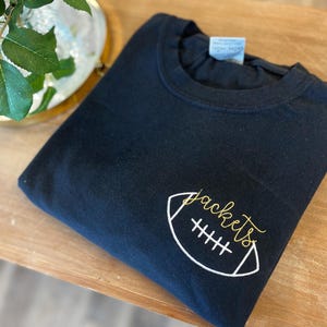 Embroidered Football Team Name Tshirt, Comfort Colors Mascot Tee ...