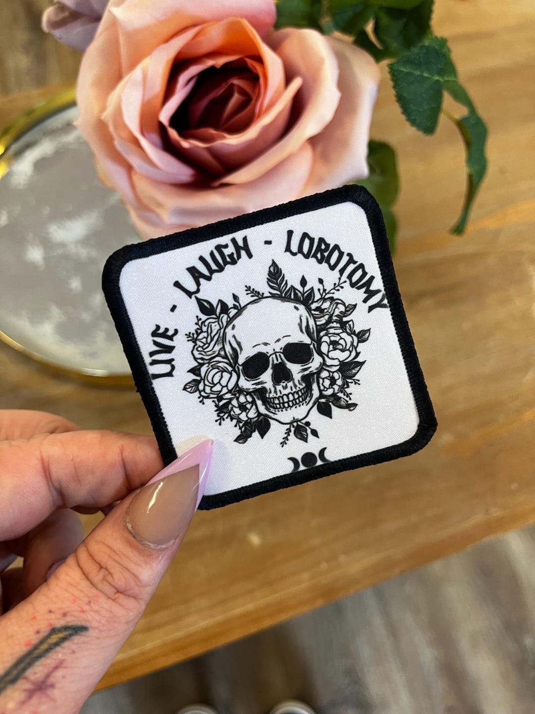 Live Laugh Lobotomy Iron on Patch, Trucker Hat Patches, Iron on Patches, Funny Hat Patch, Bag ...