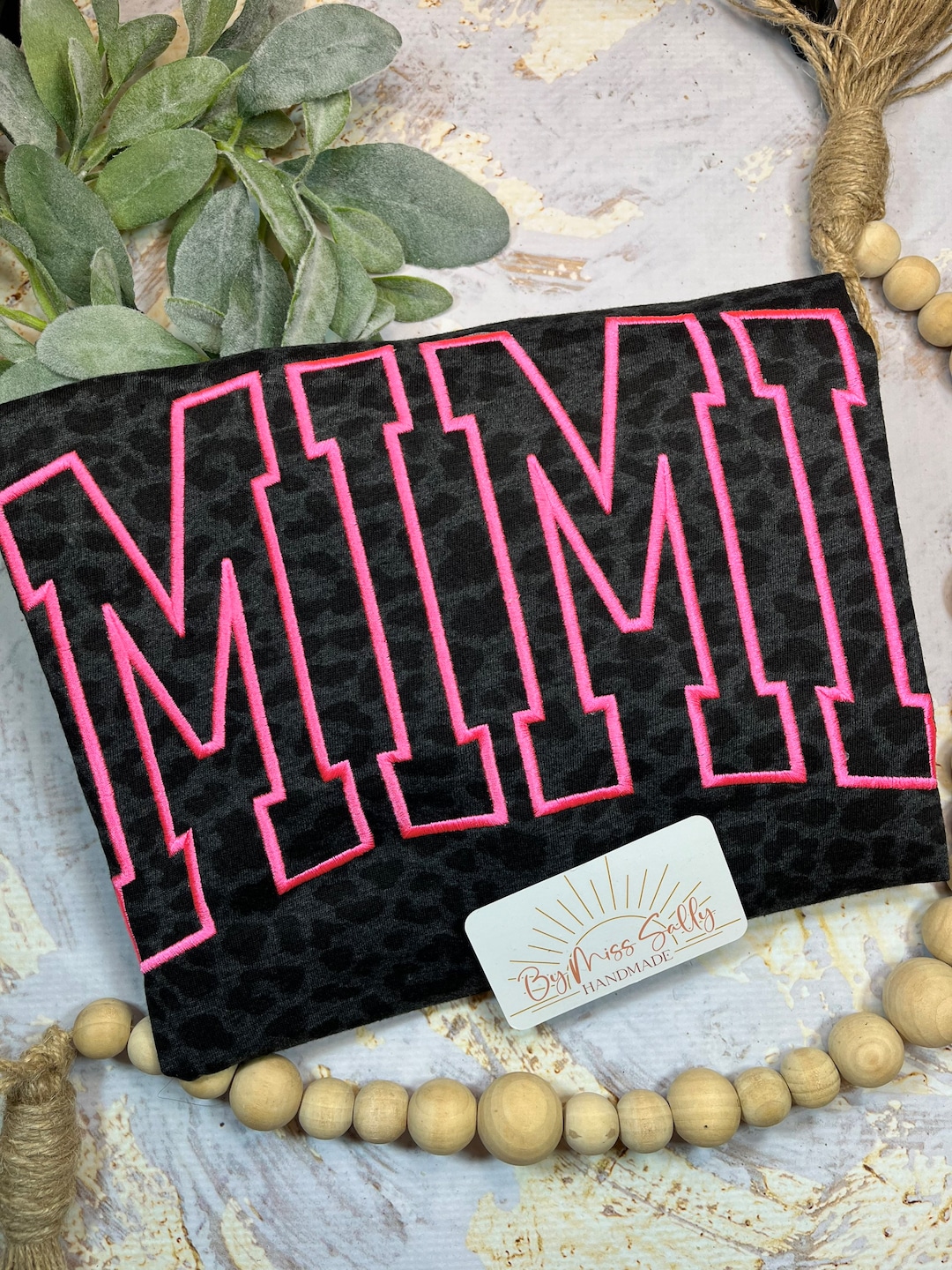 Embroidered Mimi Shirt, Leopard Mimi Shirt, Mother's Day Shirt, Mother ...