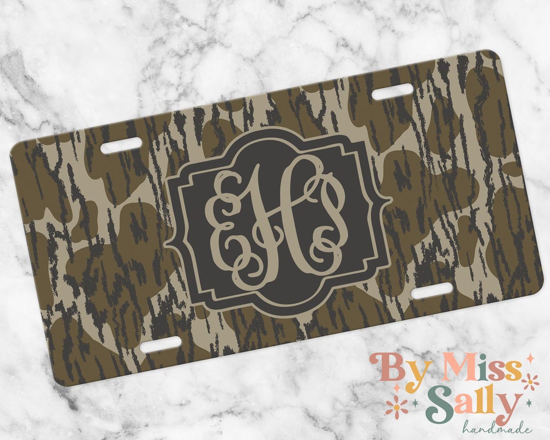Camo Monogram License Plate, Trendy Name Car Tag, Front Car Tag, Custom ...
